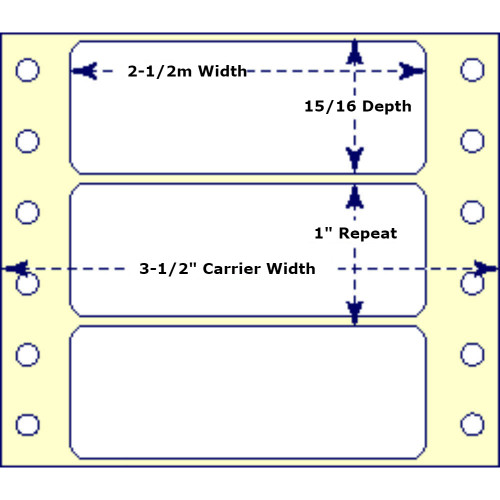 2-1/2" x 15/16" fan-fold labels for pin fed printers