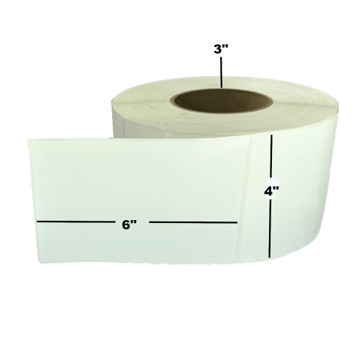 4" x 6 ", Thermal Transfer, Perforated, Roll, 3" Core, Coated, General ...
