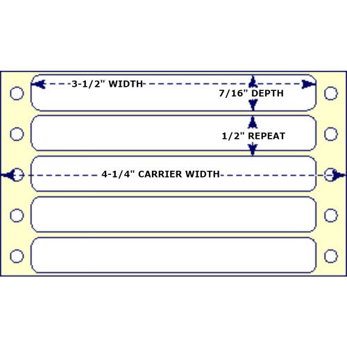 3-1/2" x 7/16" fan-fold labels for pin fed printers