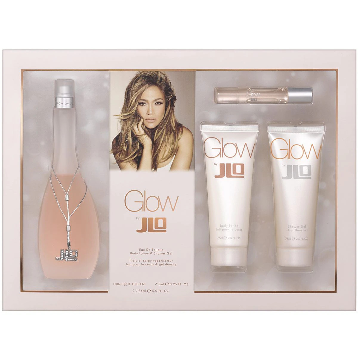 J LO GLOW 4 PCS SET FOR WOMEN: 3.4 EAU DE TOILETTE + 0.25 EAU DE ...