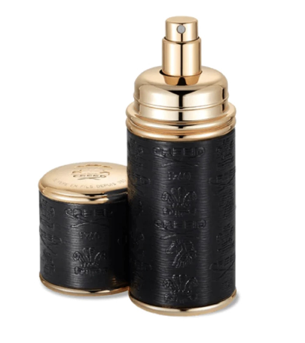 CREED GOLD AND BLACK 1.7 REFILLABLE POCKET LEATHER ATOMISER - ScentsWorld