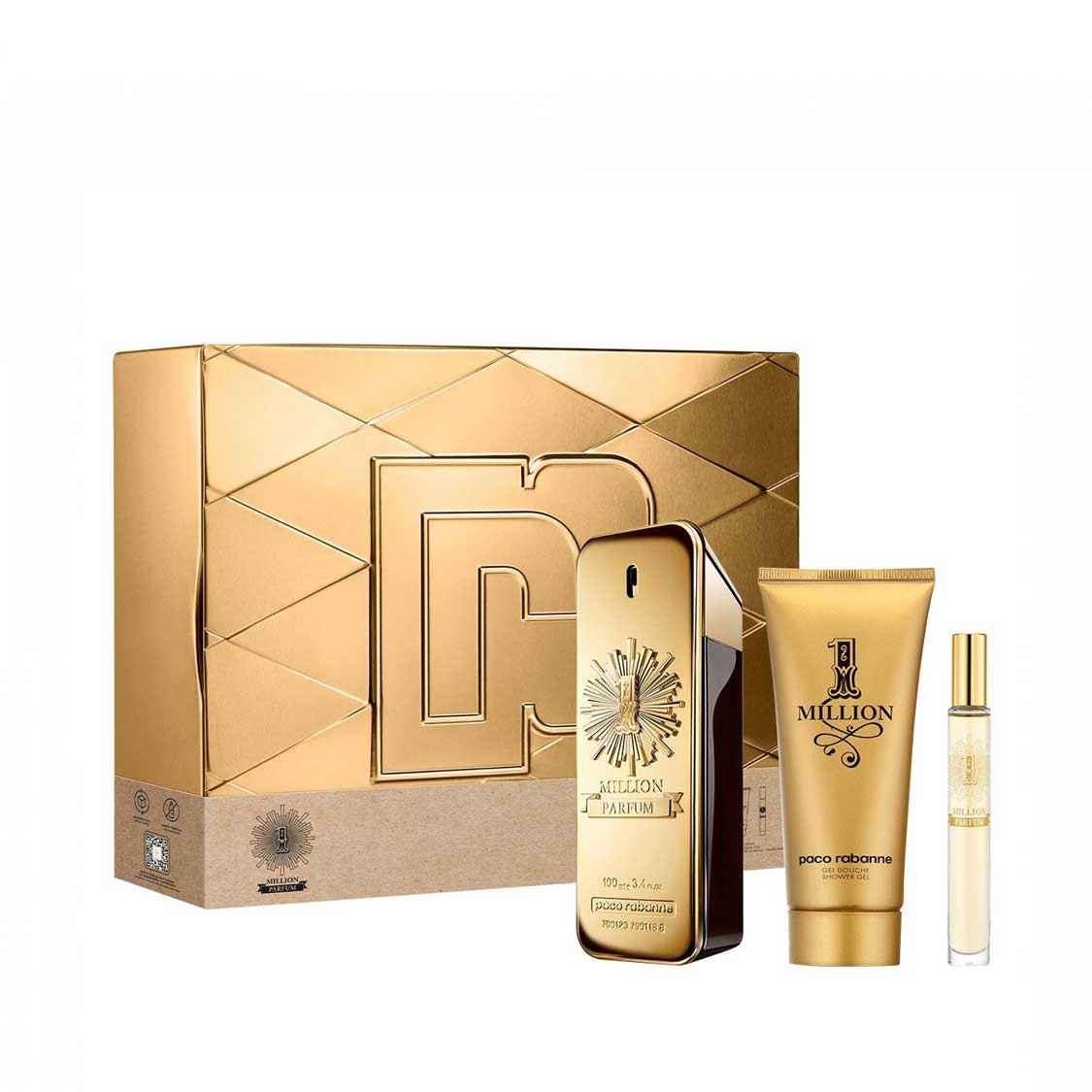 PACO RABANNE ONE MILLION PARFUM 3 PCS SET: 3.4 PARFUM SPRAY + 3.4 ...
