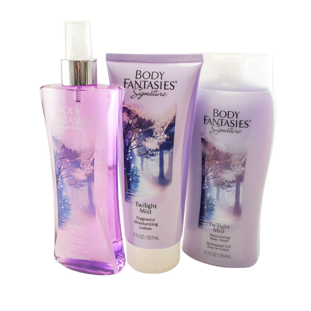 BODY FANTASIES TWILIGHT MIST 3 PCS SET FOR WOMEN: 8 OZ BODY SPRAY + 7 ...