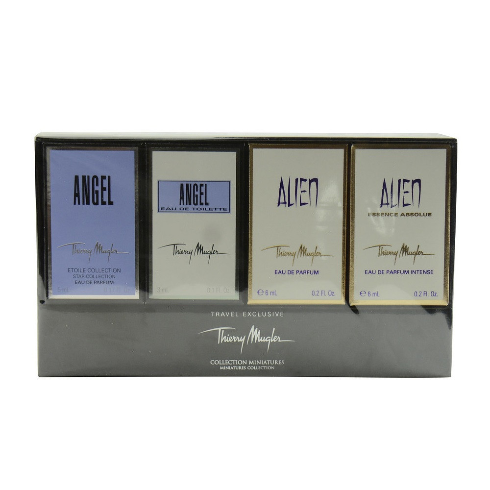 THIERRY MUGLER 4 PCS MINI SET FOR WOMEN: ANGEL 5 ML EDP + ALIEN 6 ML ...