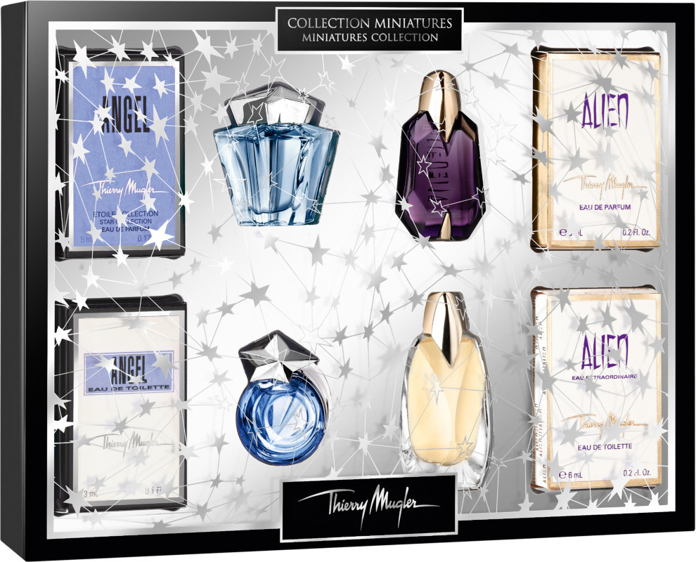 THIERRY MUGLER 4 PCS MINI SET FOR WOMEN: ANGEL 5 ML EDP + ALIEN 6 ML ...