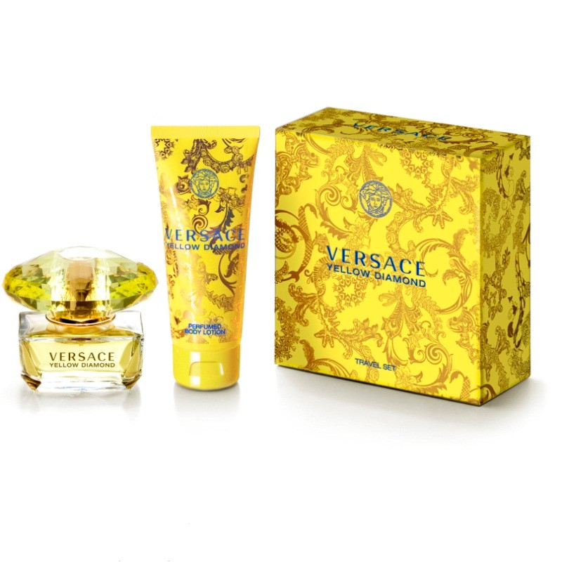 VERSACE YELLOW DIAMOND 2 PCS SET: 3 OZ EDT SP + 3.4 BODY LOTION ...