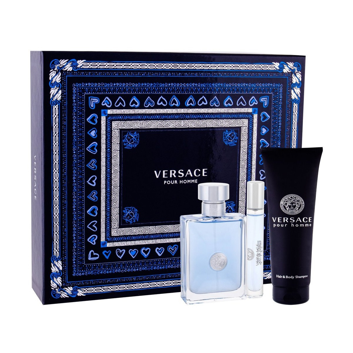 VERSACE POUR HOMME 3 PCS SET: 3.4 EAU DE TOILETTE SPRAY + 0.3 OZ EAU DE ...