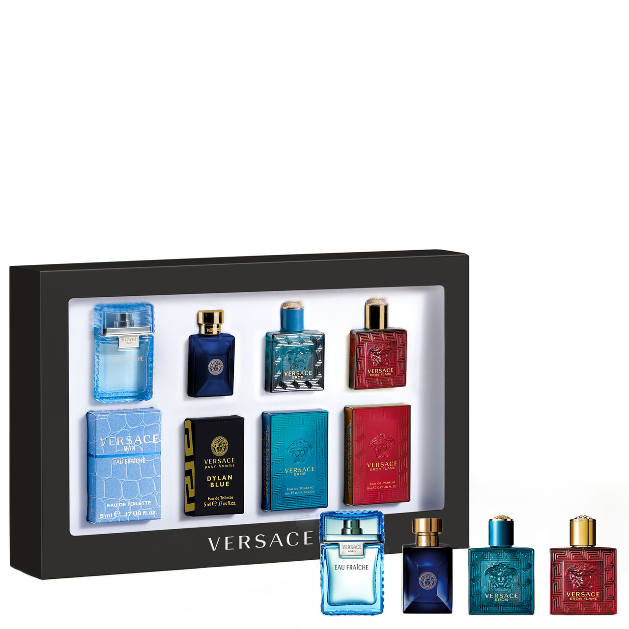 VERSACE 4 X 5 ML MINI SET FOR MEN: EAU FRAICHE EAU DE TOILETTE + DYLAN ...
