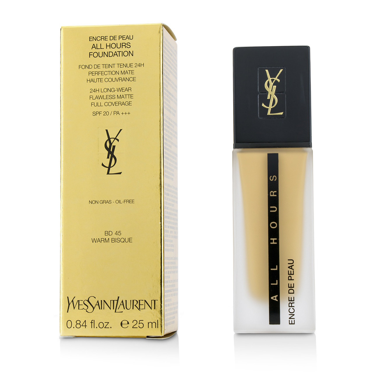 YSL ALL HOURS 0.84 FOUNDATION #BD45 WARM BISQUE - ScentsWorld
