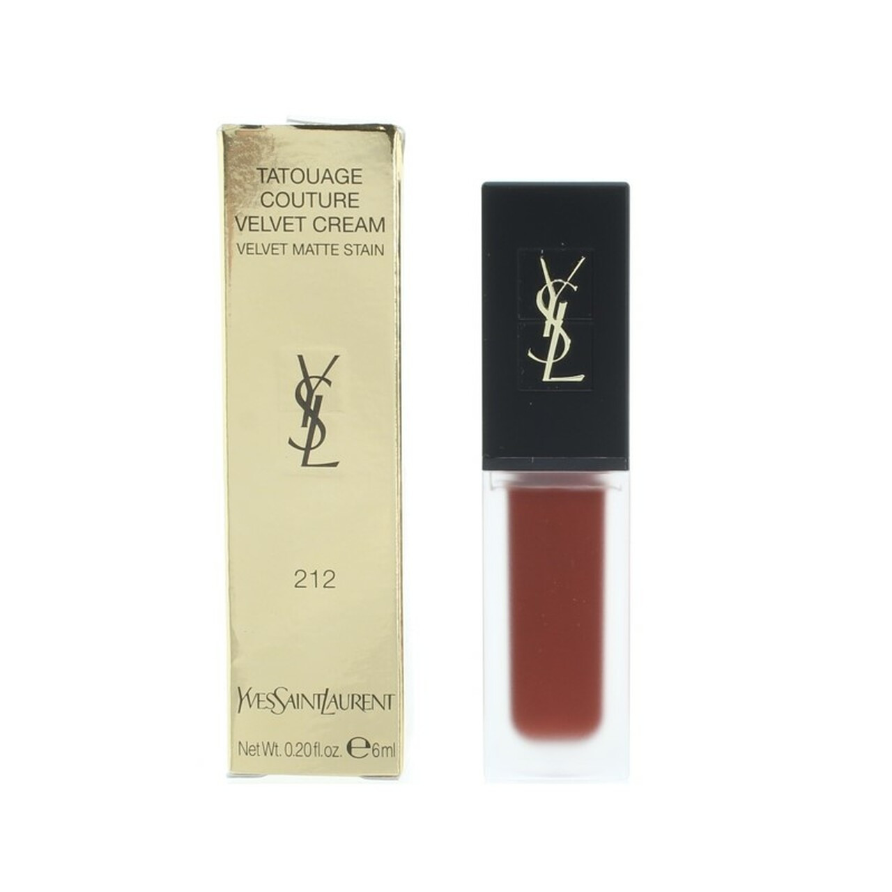 YSL TATOUAGE COUTURE VELVET CREAM 0.2 MATTE STAIN #212 ROUGE REBEL - ScentsWorld