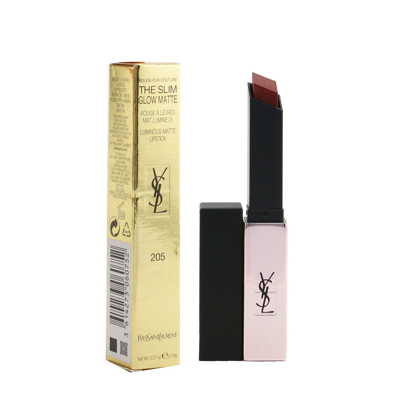 YSL THE SLIM GLOW 0.07 MATTE LIPSTICK #205 SECRET ROSEWOOD - ScentsWorld