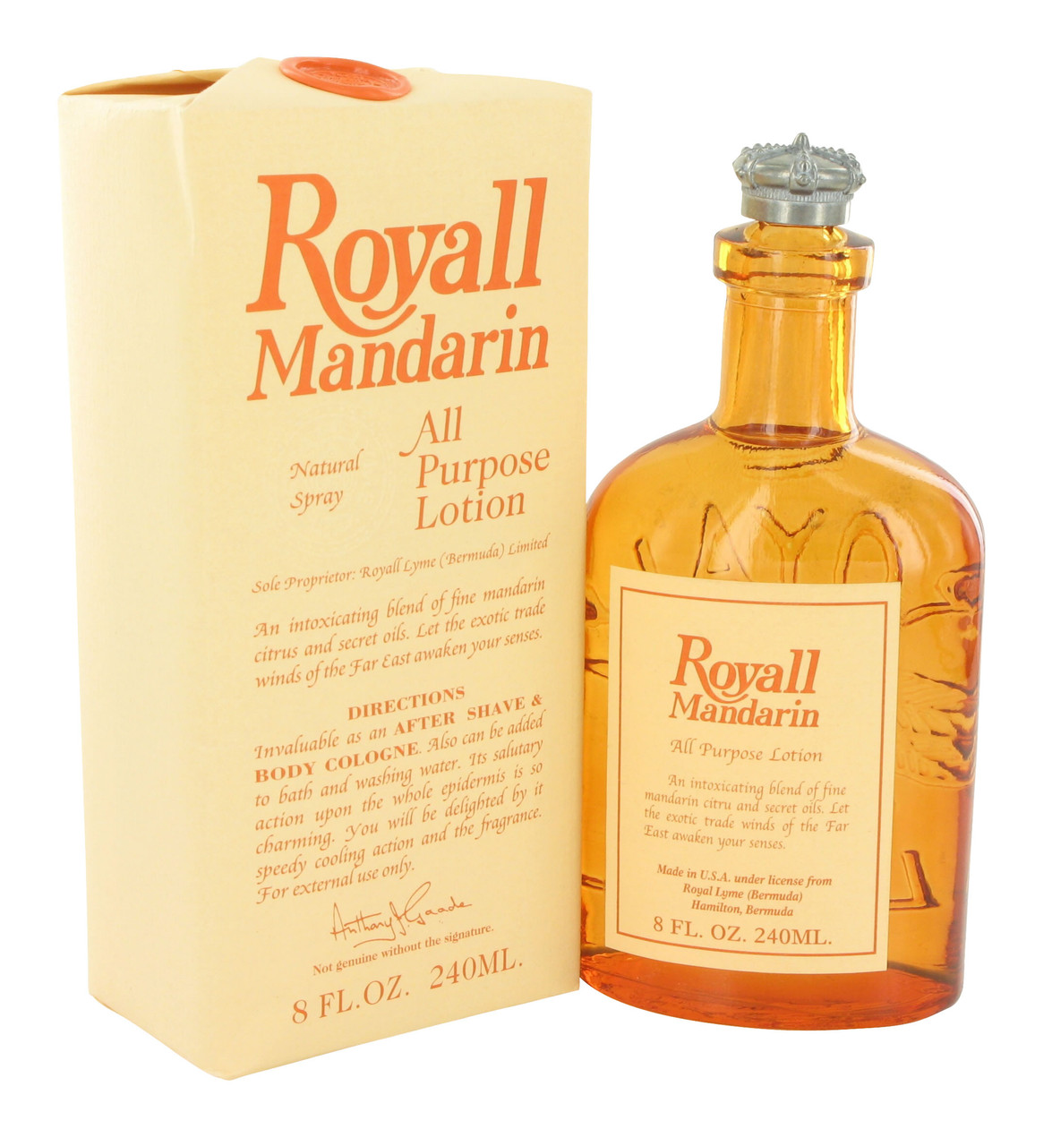 ROYALL MANDARIN ALL PURPOSE LOTION 8 OZ SPLASH - ScentsWorld