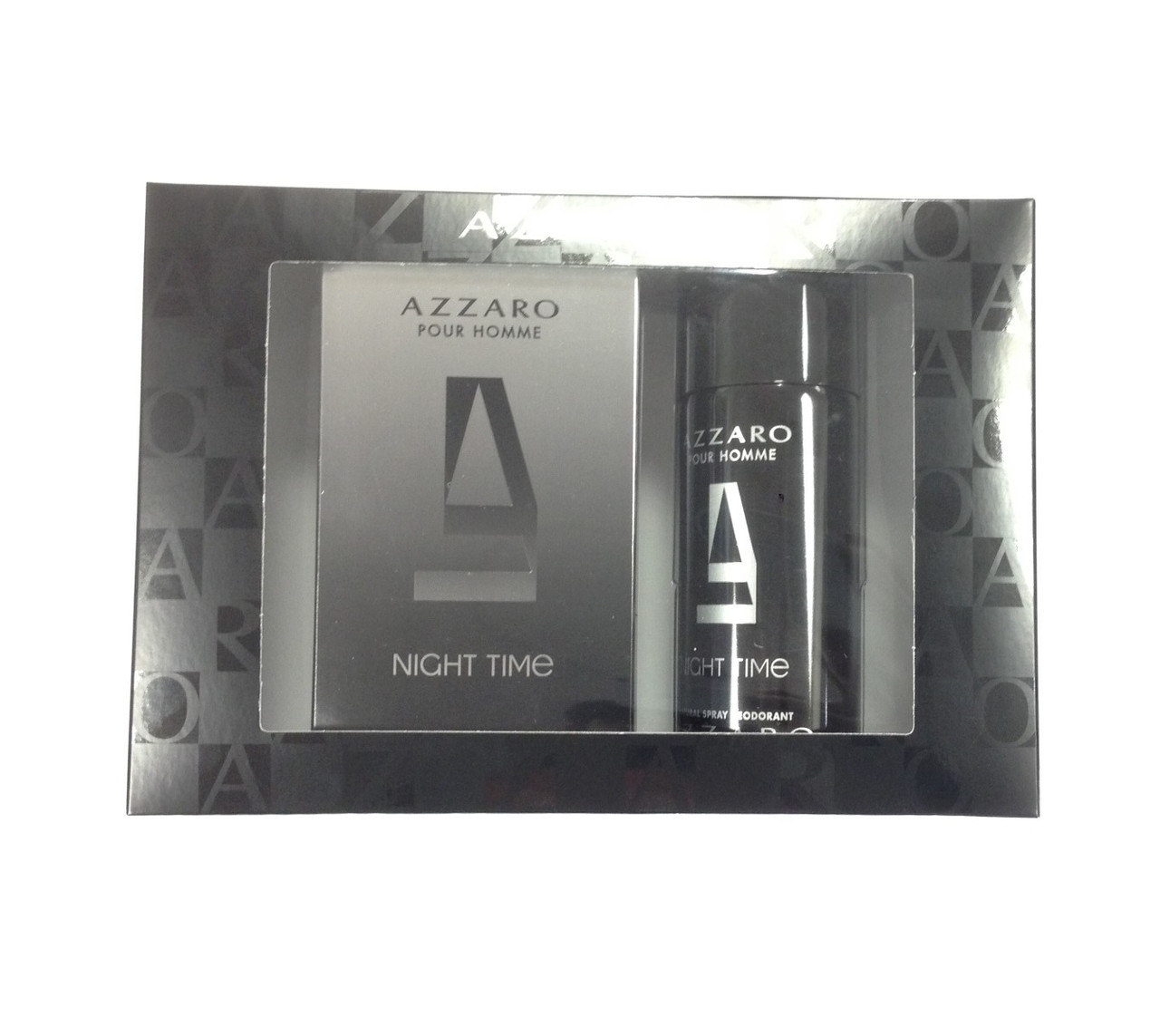 AZZARO NIGHT TIME 2 PCS SET FOR MEN: 3.4 EDT SP + 5 OZ DEODORANT SP ...