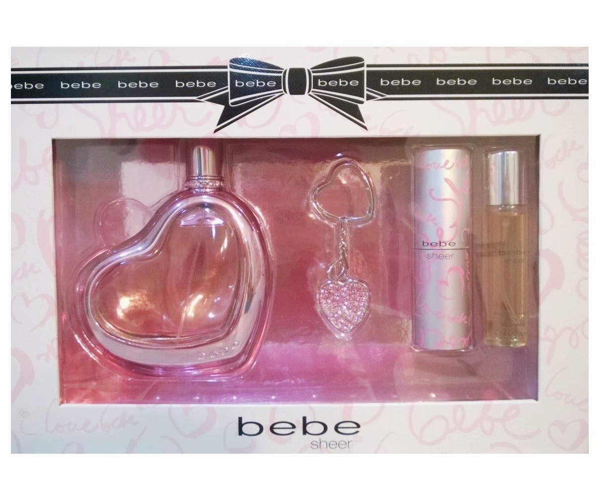 BEBE SHEER 4 PCS SET FOR WOMEN: 3.4 EDP SP + BEBE KEY CHAIN + 20 ML EDP ...