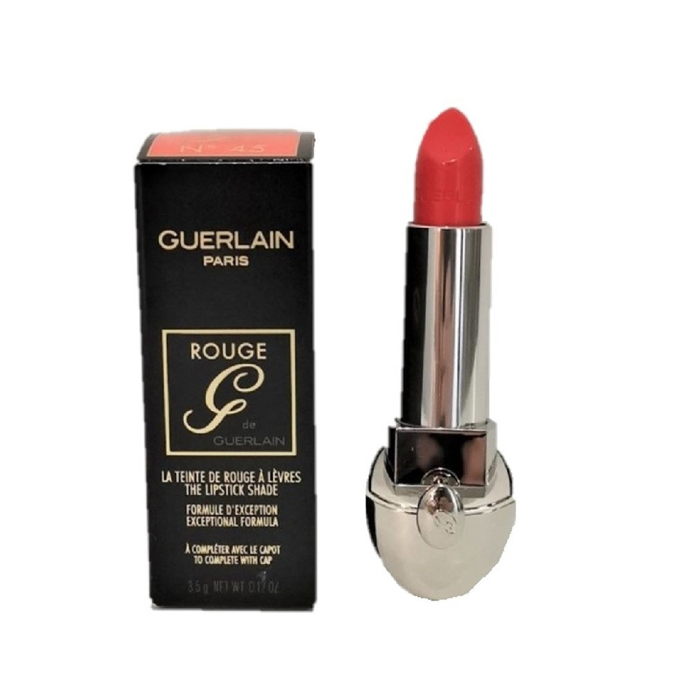 GUERLAIN ROUGE G 0.12 CUSTOMIZABLE SATIN LIPSTICK #45 ORANGE RED ...