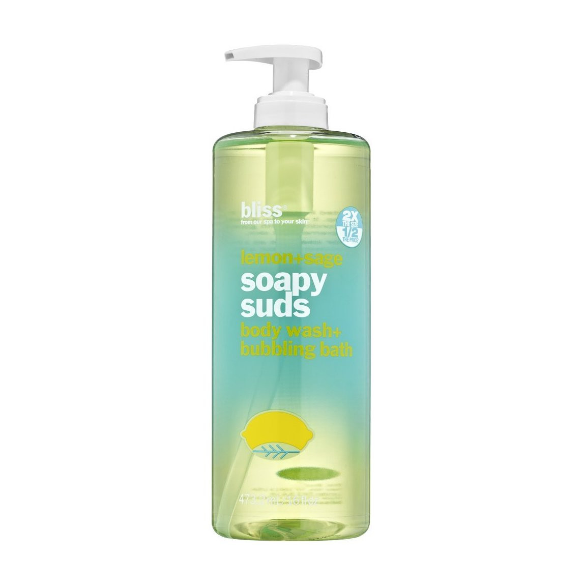 BLISS LEMON + SAGE SOAPY SUDS BODY WASH + BUBBLING BATH 16 OZ - ScentsWorld