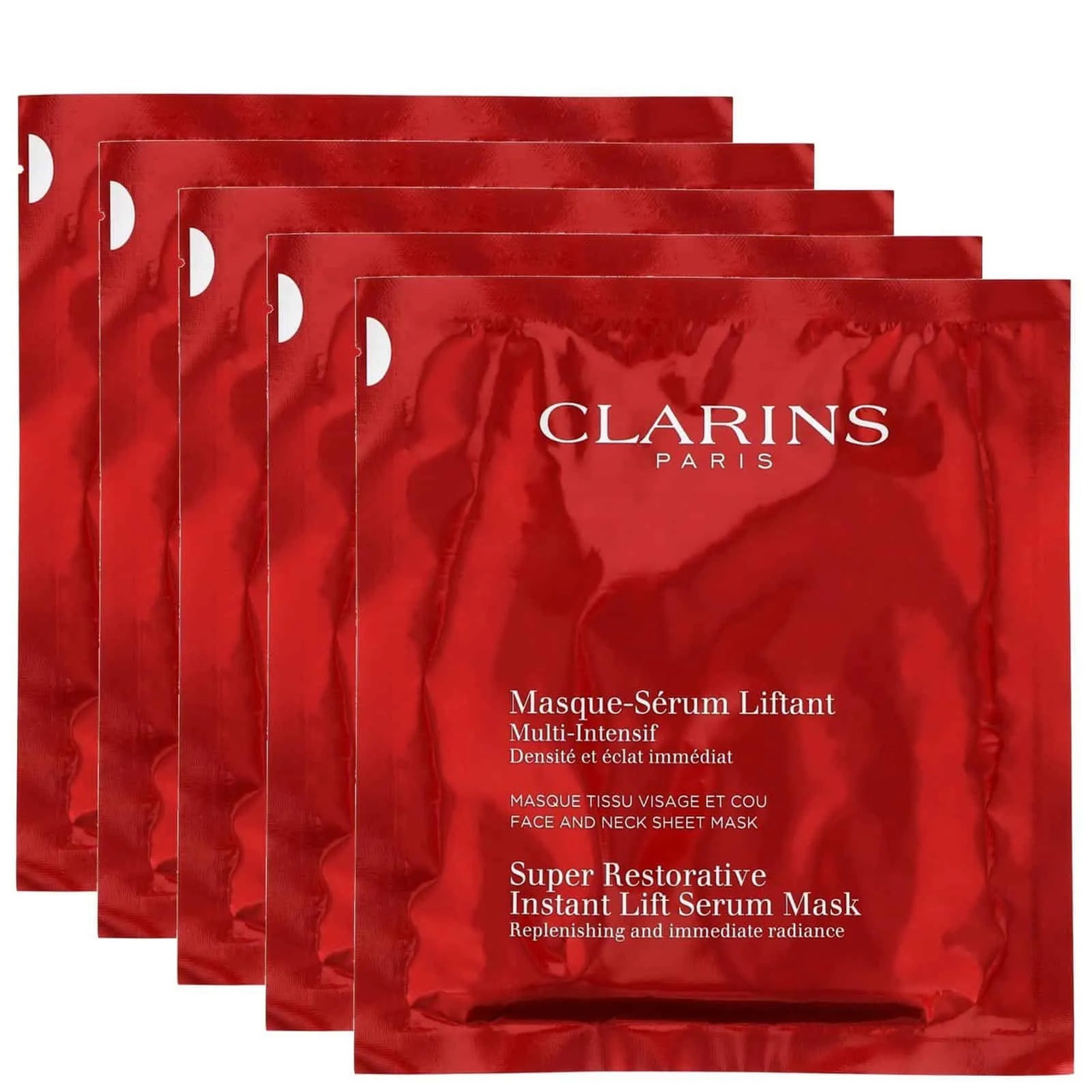 CLARINS SUPER RESTORATIVE INSTANT LIFT SERUM 5 SHEET MASKS - ScentsWorld