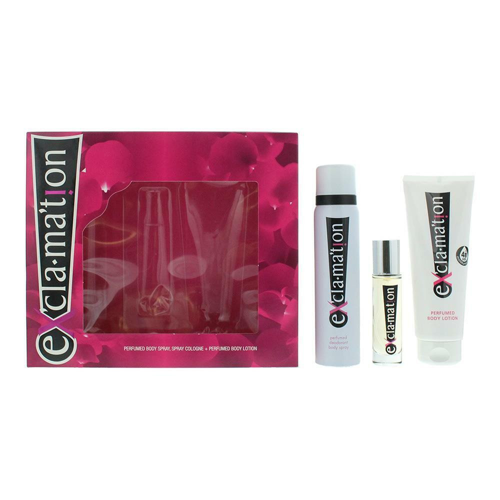 EXCLAMATION 3 PCS SET FOR WOMEN: 0.5 COLOGNE SPRAY + 3 OZ BODY SPRAY ...