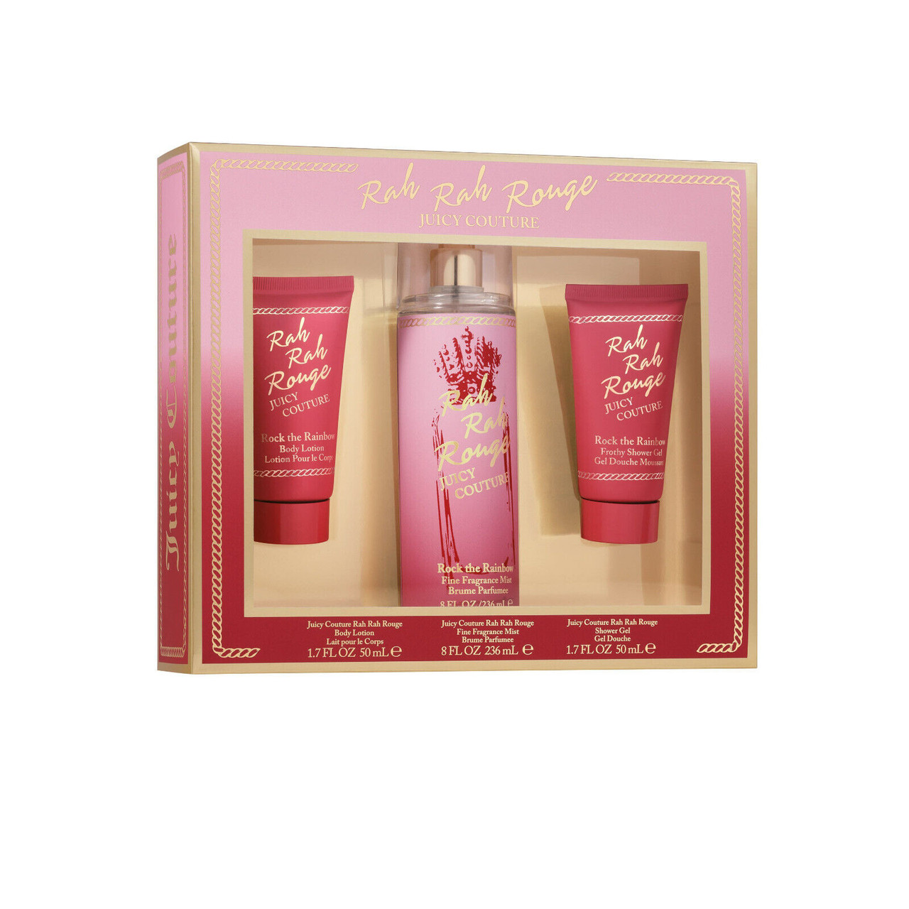 JUICY COUTURE RAH RAH ROUGE 3 PCS SET FOR WOMEN: 8 OZ FRAGRANCE MIST ...