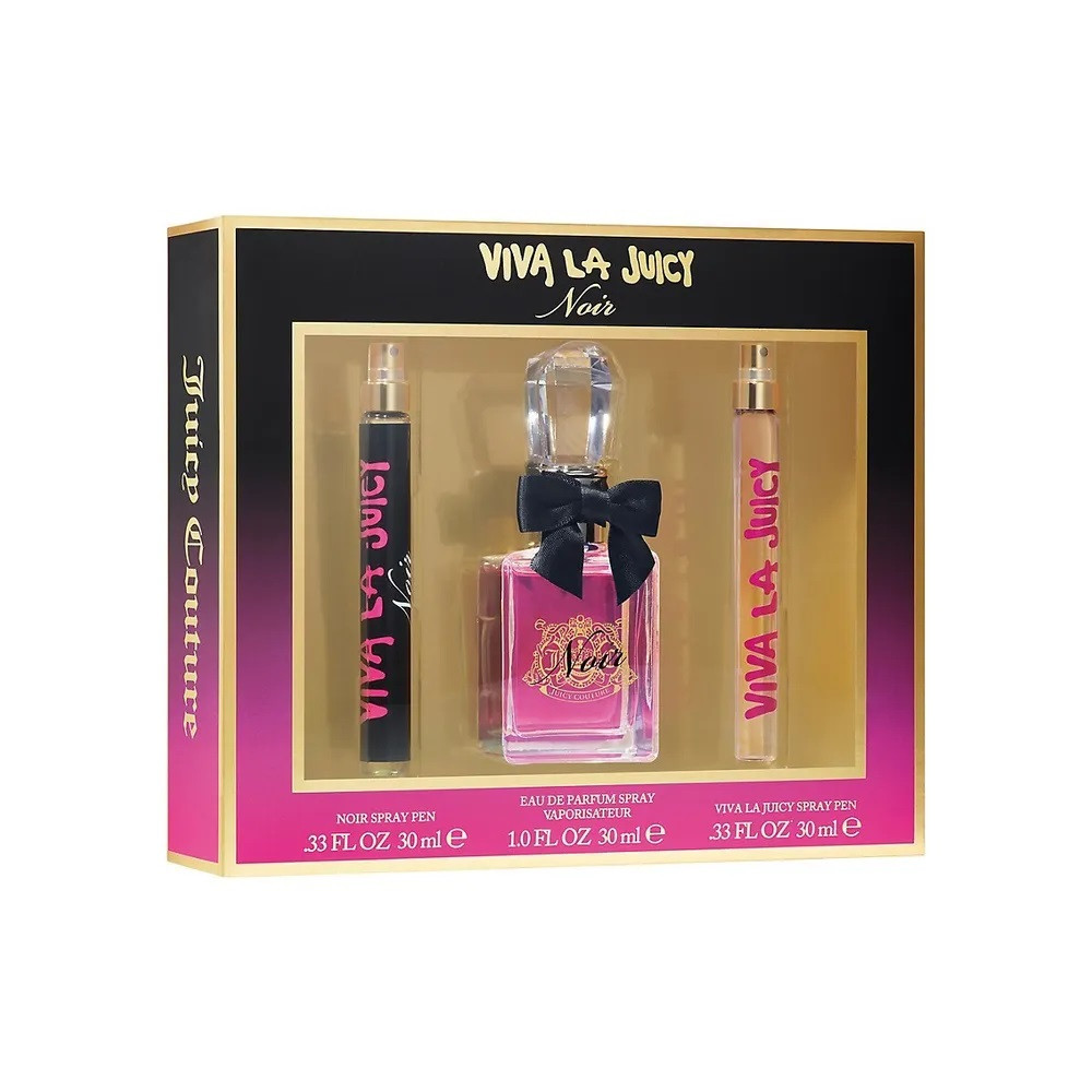 VIVA LA JUICY NOIR 3 PCS SET FOR WOMEN: 1 OZ EAU DE PARFUM SPRAY + 0.33 ...