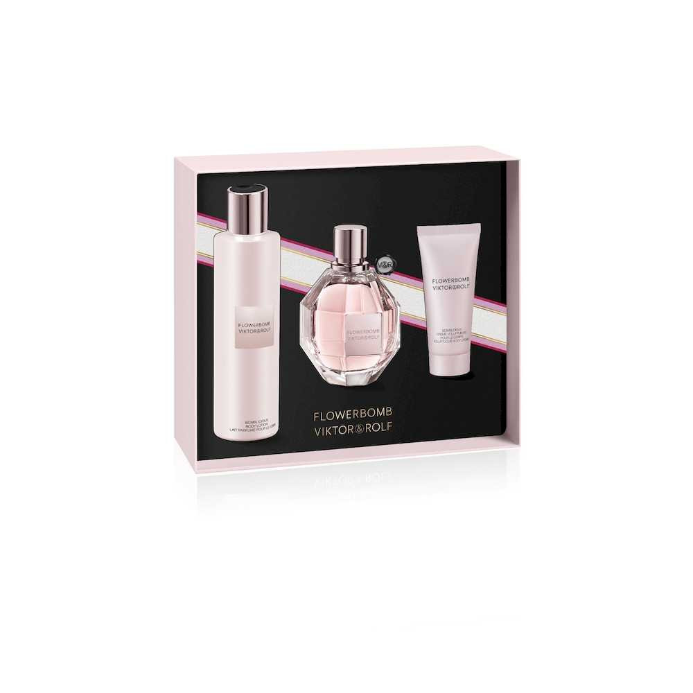 FLOWERBOMB 3 PCS SET: 3.4 EAU DE PARFUM SPRAY + 6.7 BODY LOTION + 1.3 ...