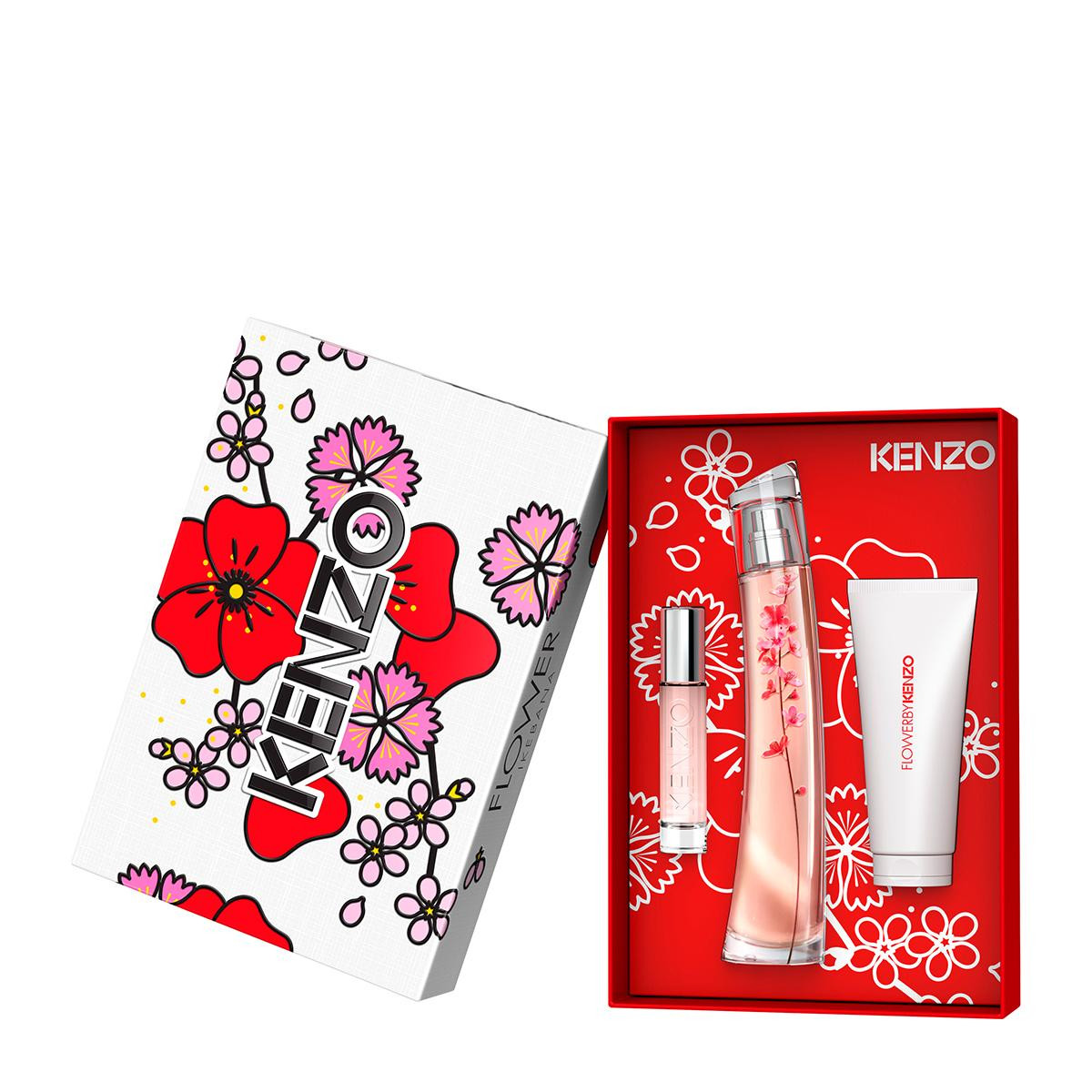 KENZO FLOWER IKEBANA SAKURA 3 PCS SET FOR WOMEN: 2.5 EAU DE PARFUM ...