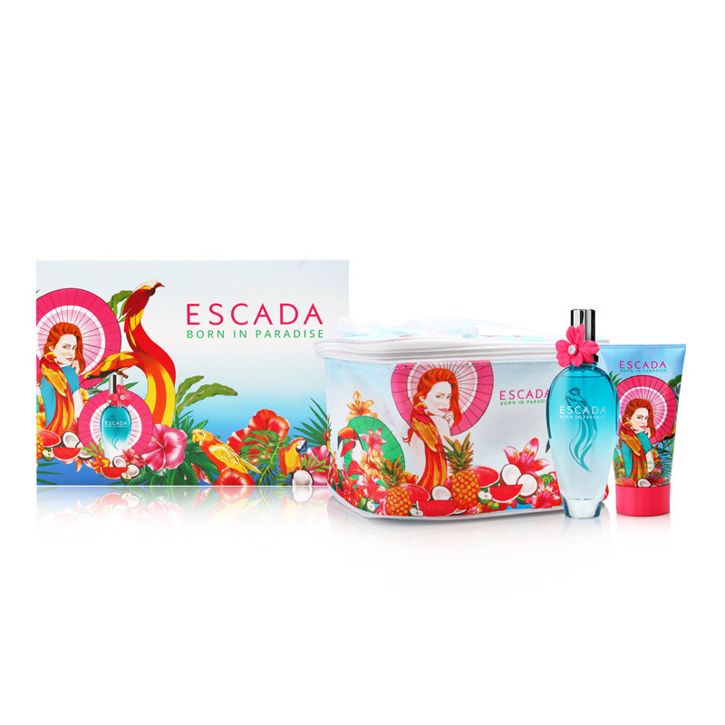 ESCADA BORN IN PARADISE 3 PCS SET: 3.4 EDT SP + 5 OZ BODY LOTION ...