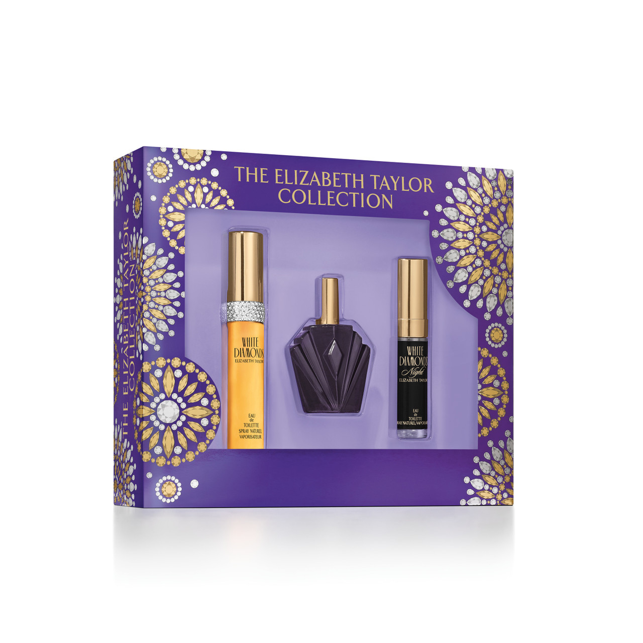ELIZABETH TAYLOR 3 PCS MINI SET FOR WOMEN: WHITE DIAMONDS 0.5 OZ EDT SP ...