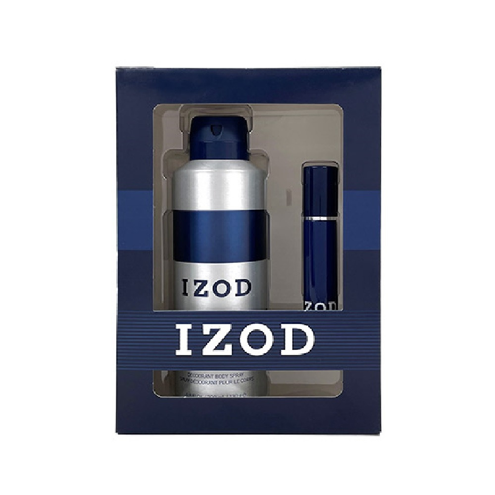 IZOD BLUE 2 PCS GIFT SET FOR MEN: 0.5 EAU DE TOILETTE TRAVEL SPRAY + 6. ...