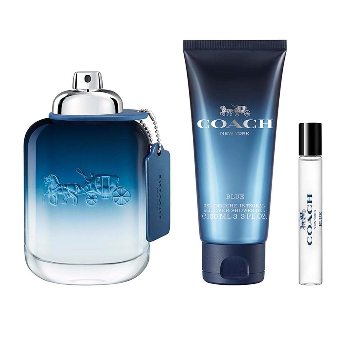 COACH BLUE 3 PCS SET FOR MEN: 3.3 EAU DE TOILETTE + 3.3 SHOWER GEL+ 0. ...