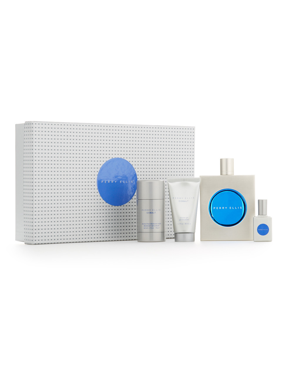 PERRY ELLIS COBALT 4 PCS SET: 3.4 EDT SP + 1.7 AFTER SHAVE BALM + 1.7 ...
