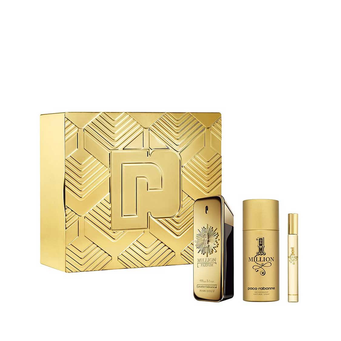 PACO RABANNE ONE MILLION PARFUM 3 PCS SET FOR MEN: 3.4 PARFUM SPRAY + 5 ...