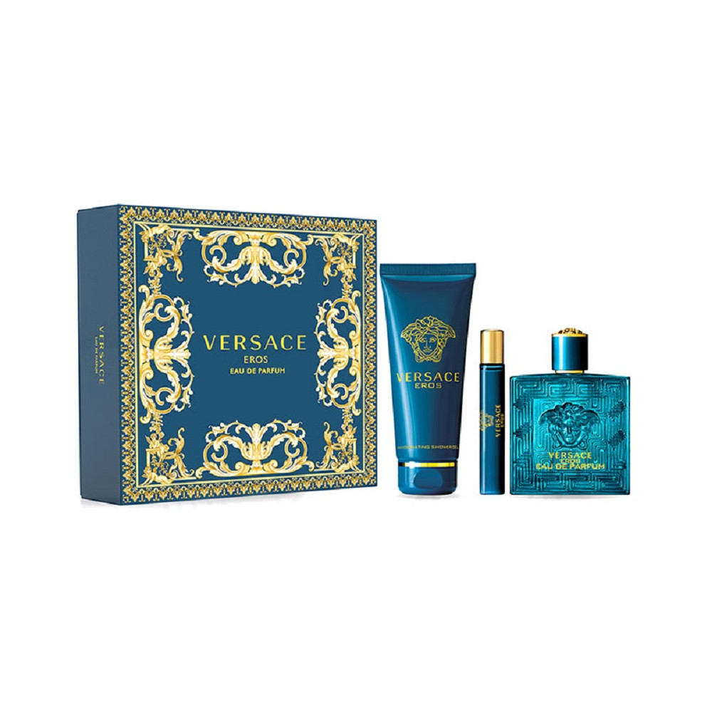 VERSACE EROS EAU DE PARFUM 3 PCS SET FOR MEN: 3.4 EAU DE PARFUM SPRAY+ ...