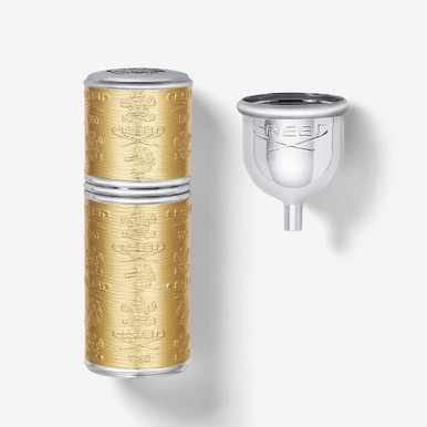 CREED GOLD WITH SILVER TRIM 1.7 POCKET LEATHER ATOMIZER - ScentsWorld