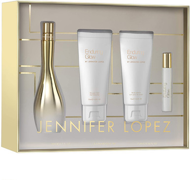 J LO ENDURING GLOW 4 PCS SET FOR WOMEN: 1.7 EAU DE PARFUM + 2.5 BODY ...