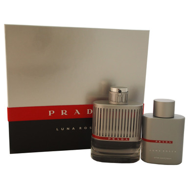 PRADA LUNA ROSSA 2 PCS SET: 3.4 EDT SP + 3.4 AFTER SHAVE BALM - ScentsWorld
