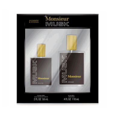 MONSIEUR MUSK 2 PCS SET FOR MEN: 2 OZ COL SP + 4 OZ AFTER SHAVE ...