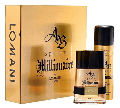 LOMANI AB SPIRIT MILLIONAIRE SET FOR MEN: 3.3 SP - ScentsWorld