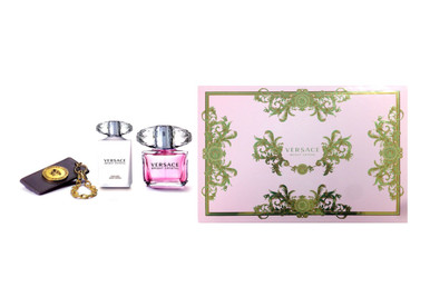 VERSACE BRIGHT CRYSTAL 3 PCS SET: 3 OZ EDT SP + 3.4 BODY LOTION ...