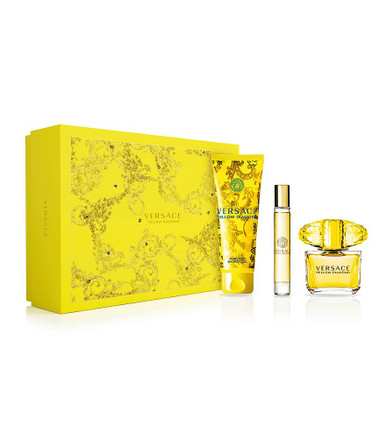 VERSACE YELLOW DIAMOND 3 PCS SET: 3 OZ EDT SP + 10 ML EDT ROLLER BALL ...