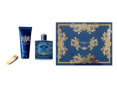 VERSACE EROS 3 PCS SET FOR MEN: 3.4 EDT SP + 3.4 SHOWER GEL + VERSACE ...