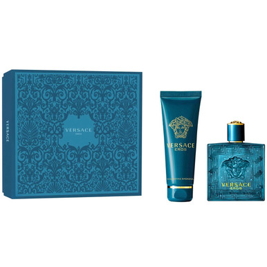 VERSACE EROS 2 PCS SET FOR MEN: 3.4 EAU DE TOILETTE SPRAY + 5 OZ ...
