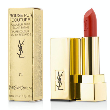 YSL ROUGE PUR COUTURE SATINY RADIANCE LIPSTICK 0.13 #74 ORANGE ELECTRO ...