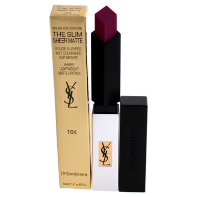 YSL ROUGE PUR COUTURE SLIM SHEER MATTE LIPSTICK 0.07 #104 FUCHSIA FOR ...