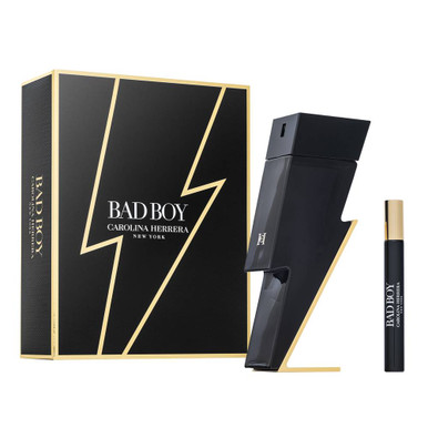 CAROLINA HERRERA BAD BOY 2 PCS SET: 3.4 EAU DE TOILETTE SPRAY + 0.34 ...