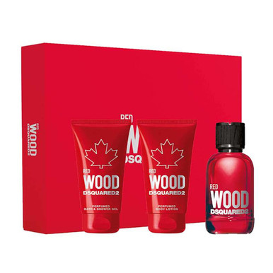 DSQUARED RED WOOD 3 PCS SET FOR WOMEN: 1.7 EAU DE TOILETTE + 1.7 SHOWER ...