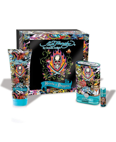ED HARDY HEARTS & DAGGERS 3 PCS SET FOR MEN: 1.7 EDT SP + 1/4 OZ EDT SP ...