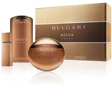 BVLGARI AQUA AMARA 3 PCS SET FOR MEN: 3.4 EDT SP + 6.8 OZ SHAMPOO ...