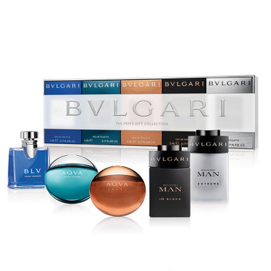 BVLGARI 5 PCS MINI SET FOR MEN: BLV 5 ML + AQUA 5 ML + AQUA AMARA 5 ML ...