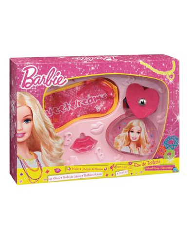 BARBIE 3 PCS SET FOR WOMEN: 3.4 EDT SP + 2 G LIP GLOSS + MASK - ScentsWorld